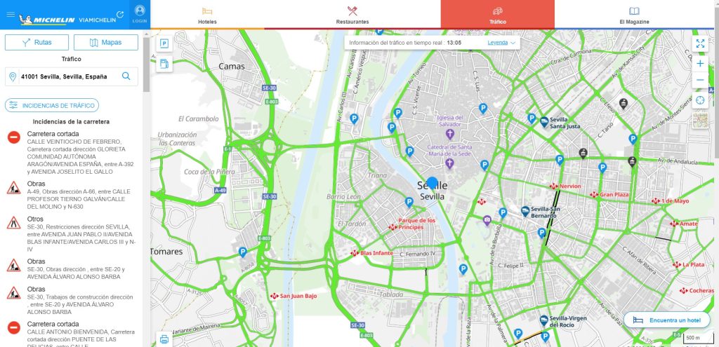 Cómo calcular la ruta con ViaMichelin y otras funciones de la aplicación