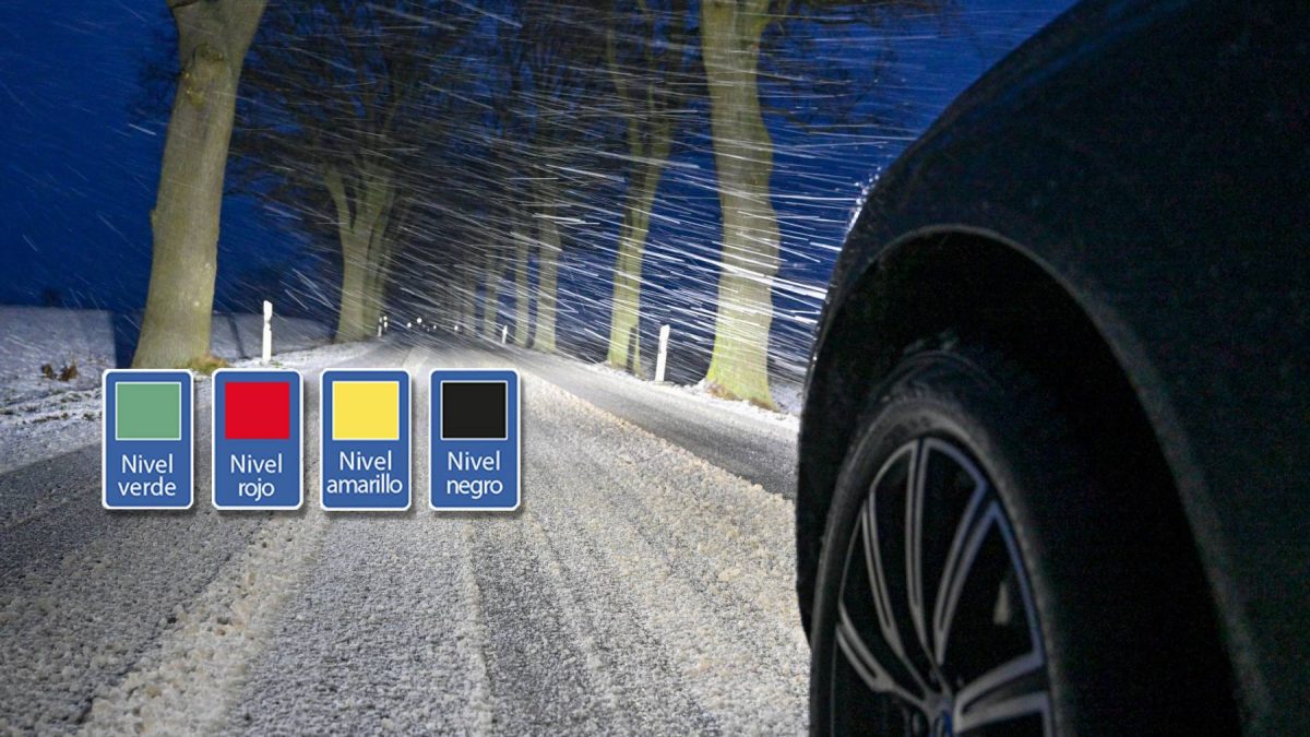 Conducir con nieve: ¿qué significan estos colores en la carretera?