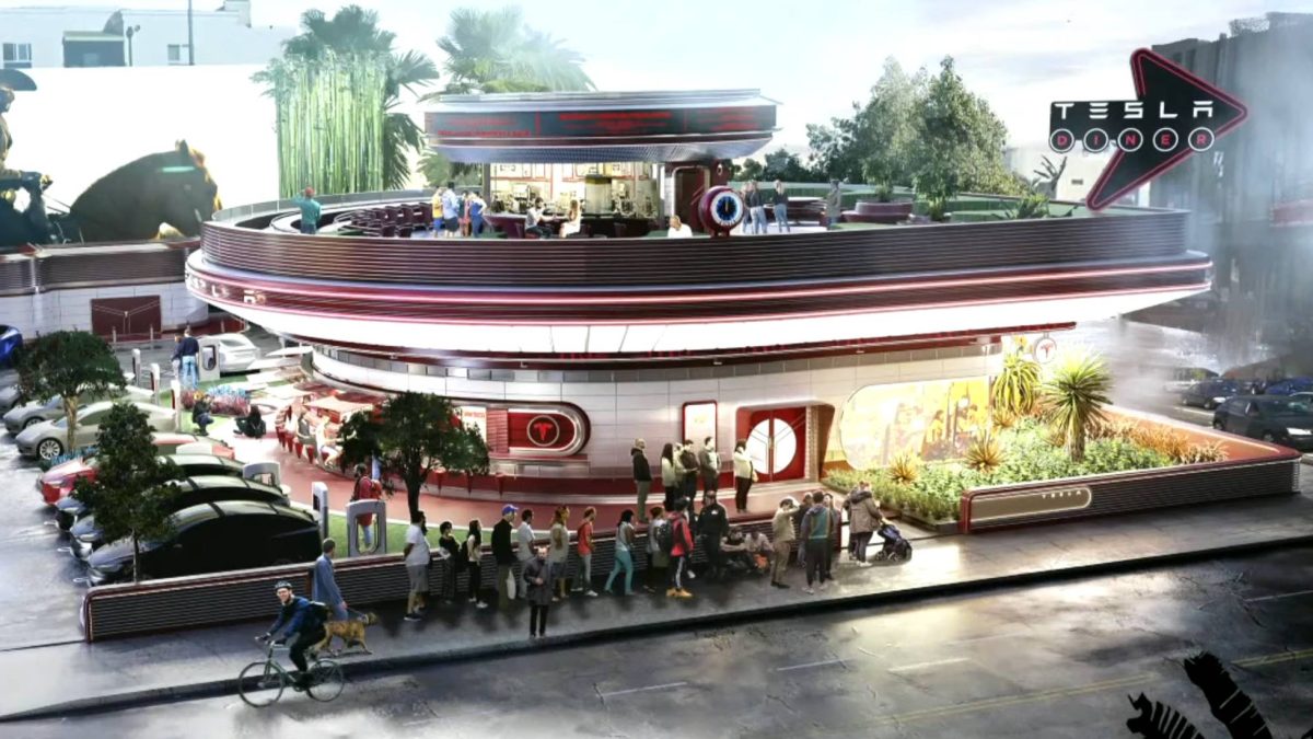 La espectacular hamburguesería electrolinera de Tesla