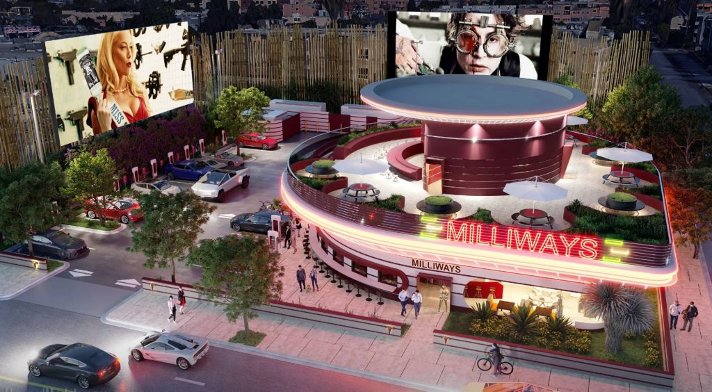 La espectacular hamburguesería electrolinera de Tesla